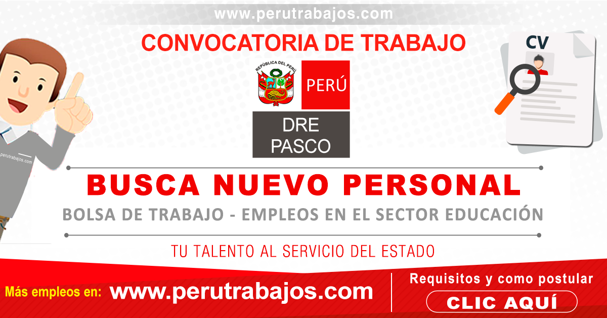DIRECCIÓN DE EDUCACIÓN(DRE) PASCO CONVOCATORIA 2025 - Nuevos Empleos ... DIRECCIÓN DE EDUCACIÓN(DRE) PASCO CONVOCATORIA 2025 - Nuevos Empleos ...